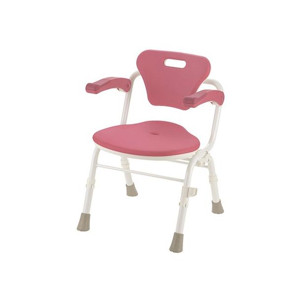 座面やゴム脚に防カビ加工を施しています。折りたためるので収納に便利です。色：ピンクサイズ：465×445〜525×630〜730mm（6段階調節・20mmピッチ）材質：座面・背もたれ/PE（ポリエチレン）、ソフト座面・ソフト背もたれ/・EV...