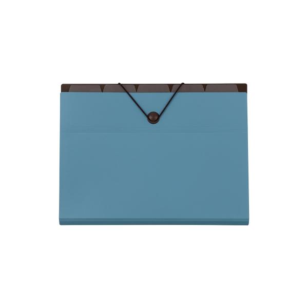 ●本体寸法：タテ255×ヨコ325×マチ幅10?30mm●本体重量：150g●材質：表紙PP・厚み0.5mm、ポケットPP・厚み0.13mm、留具PP、ゴム紐●ポケット数：5仕切り、6ポケット●収納枚数：A4コピー用紙120枚(64g/m&...