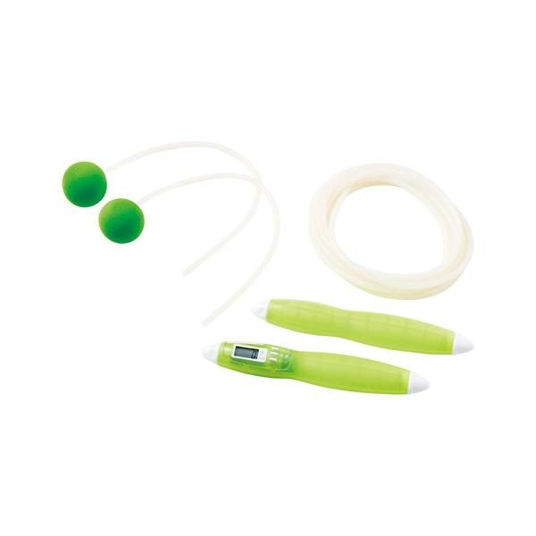 室内でも手軽に有酸素運動をしたい方へ。●室内でも室外でも使える2種類のロープが付属●跳んだ回数は勿論、縄跳びで何kcal消費したか表示■本体(約185×26×30mm)×1■材質:ABS・AS・EVA・シリコーンゴム■箱サイズ:約110×4...