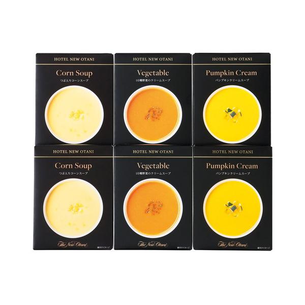 ホテルシェフによる選び抜いた素材、丹念な仕込み、美味しさの追求、洗練された技が生み出したスープシリーズです。■つぶ入りコーンスープ(150g)・パンプキンクリームスープ(150g)・10種野菜のクリームスープ(150g)×各2■箱サイズ:約...