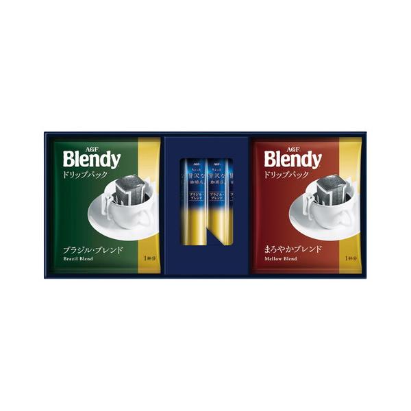 AGF ■ちょっと贅沢な珈琲店スティックブラックブラジルブレンド(2g)×7、ブレンディドリップパック(ブラジルブレンド・まろやかブレンド)(7g)×各2■箱サイズ:約130×274×30mm【用途】引出物 結婚祝 出産祝 仏事 快気 新築...