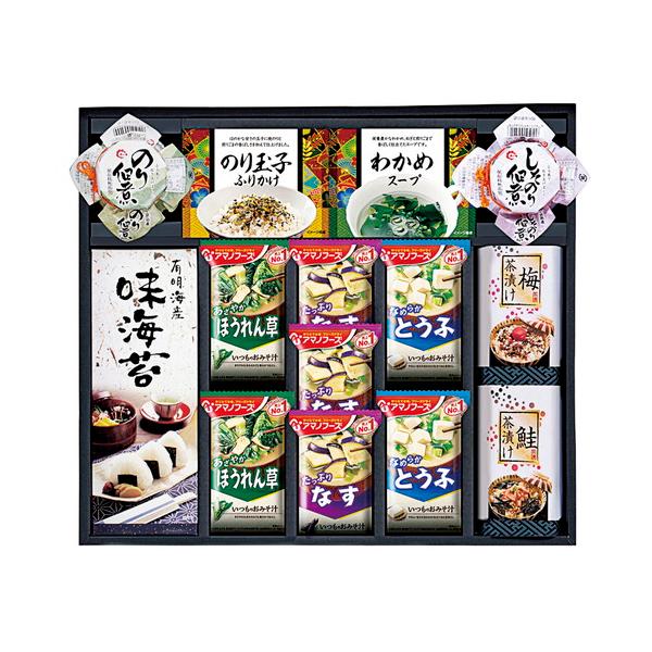 味や香り、食感を損なうことなく出来たての美味しさを再現するフリーズドライのお味噌汁は、どなたからも喜ばれるもらってうれしいギフトです。■アマノなすおみそ汁9.5g×3、アマノみそ汁(ほうれん草7g・とうふ10g)×各2、島の香(のり佃煮80...