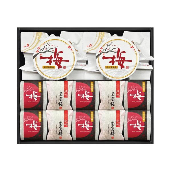 本場紀州産南高梅の果肉たっぷりの最高グレードを使い、塩分を従来よりカットしはちみつを加えた甘口で食べやすい梅干しの詰合せ。■紀州南高梅80g×2、紀州南高梅18g×6、紀州南高梅9g×4■箱サイズ:26×29×4.5cm【用途】引出物 結婚...