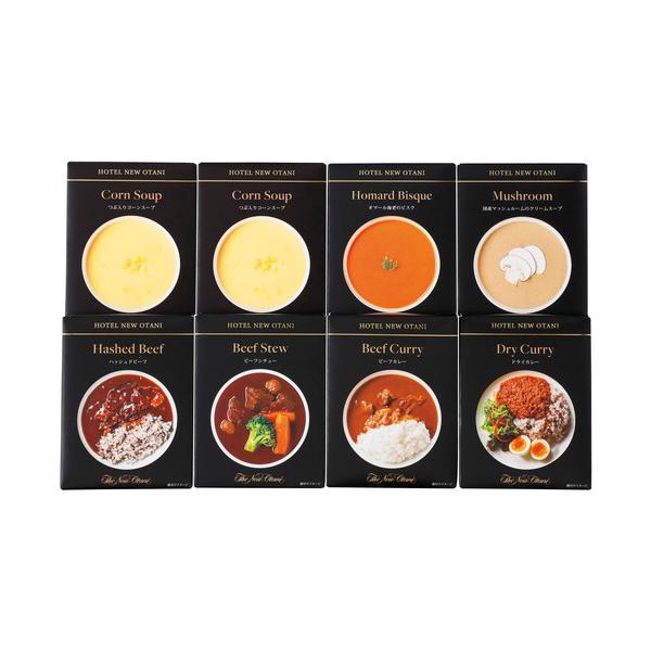ホテルシェフによる選び抜いた素材、丹念な仕込み、美味しさの追求、洗練された技が生み出したスープシリーズです。■(つぶ入りコーンスープ×2・国産マッシュルームのクリームスープ・オマール海老のビスク・ドライカレー)各150g、(ビーフカレー・ハ...
