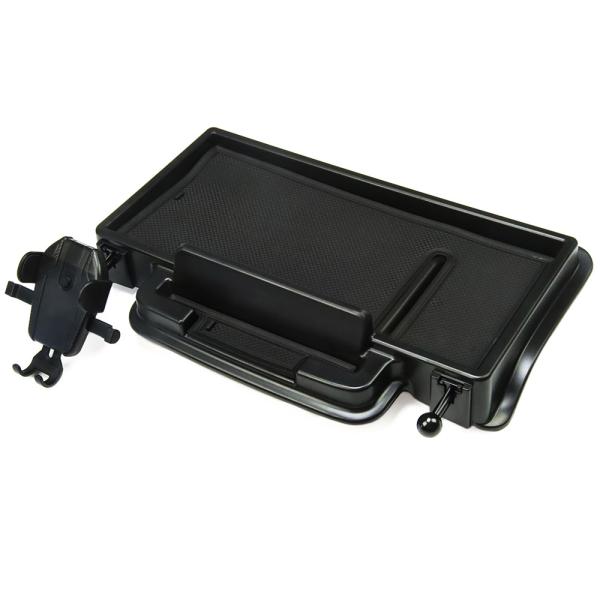 商品仕様：■商品内容：ダッシュボードトレイ本体X1、スマホホルダーX1、ボールジョイントX2、ラインゴムマットX1。■素材：高品質ABS樹脂製