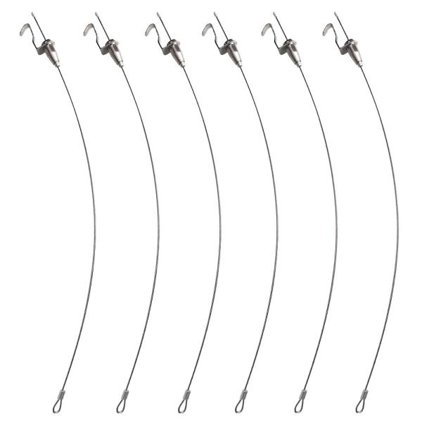 商品仕様：■状態：新品  未使用■U型、吊り下げ式、ピクチャーレール ワイヤーフックです。■材質：ステンレス鋼。サイズ：長さ0.5m、直径1.5mm。6本セットです。