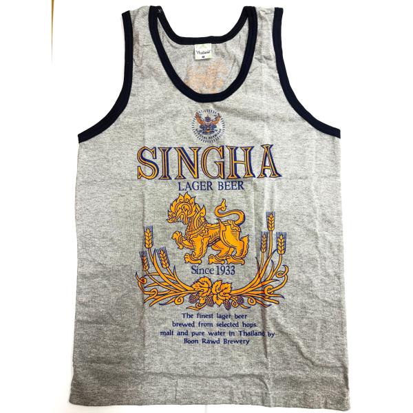 シンハービール　ムエタイ　タンクトップ　M L XLサイズ　グレー　ビアシン　クリックポスト全国送料込大人気　ムエタイ　Tシャツ！ムエタイ、キック、ボクシング格闘技の他、一般的に普通に利用できます。ジムや道場でトレーニングに最適です！参考サ...
