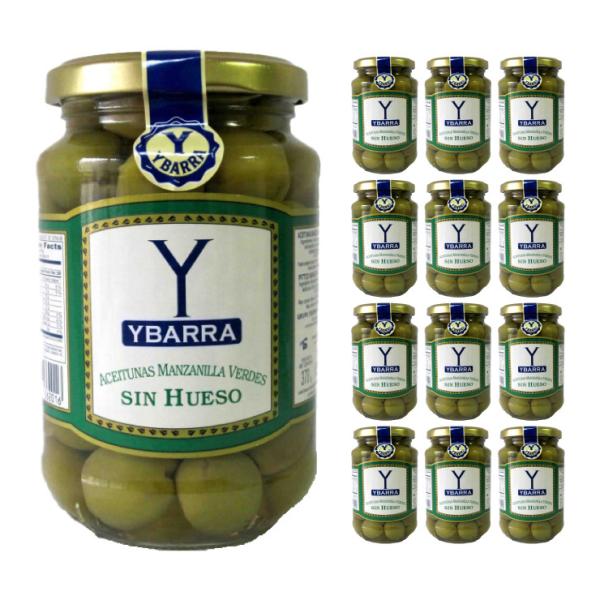 オードブルやそのままおつまみに商品名：グリーンオリーブ 種無 370g内容量：370g×12個原材料：オリーブ加工地：スペイン商品コメント：マンザニーリャ種厳選されたオリーブ実