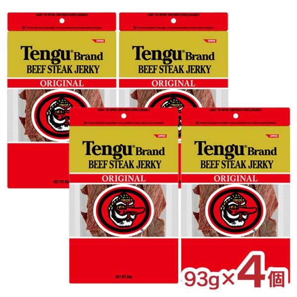 肉の旨味を極めたトップブランド商品説明名称：テング ビーフステーキジャーキー オリジナル 93g内容量：93g×4個総容量：372g原材料：牛肉原産国：日本賞味期限：製造日より270日商品コメント：厳選されたステーキ用牛もも肉を使用し、秘伝...