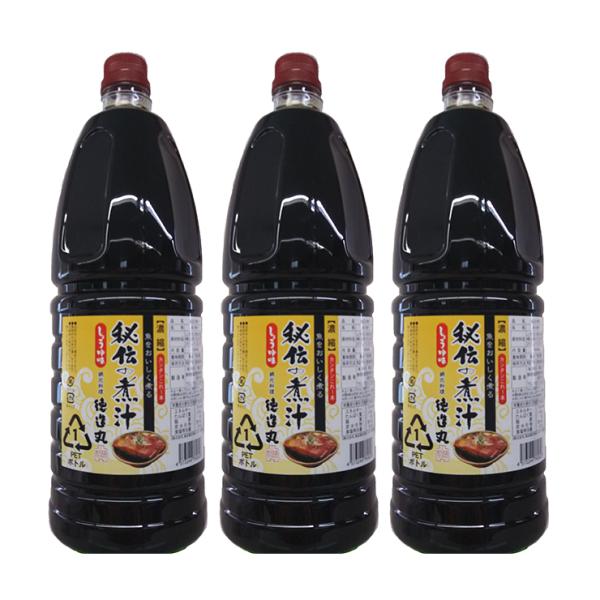 商品名：秘伝の煮汁 しょうゆ味 1800ml内容量：1800ml×3本原材料：しょうゆ、砂糖、味醂、酒、水飴、たまり正油、生姜、ねぎ、ごぼう（一部に大豆、小麦を含む）加工地：日本商品コメント：伊豆稲取漁港で人気の食事処、網元料理徳造丸。こっ...