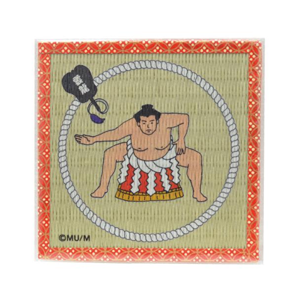 コースターとしても、フィギュアやミニ観葉植物や花瓶などちょっとした敷物としても使える！もちろん絵柄が入っているので、飾ってもかわいいです。不知火型、雲龍型、行司、呼び出し懸賞旗、弓取り式の全5種類！和紙畳生地を使用したコースターは、表面はフ...