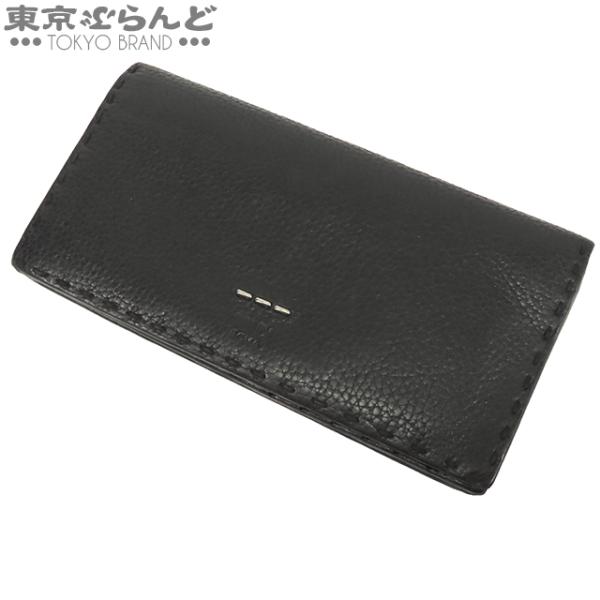 フェンディ FENDI セレリア 7M0186 ブラック 黒 レザー ウォレット 二つ折り 長財布 メンズ 101824607