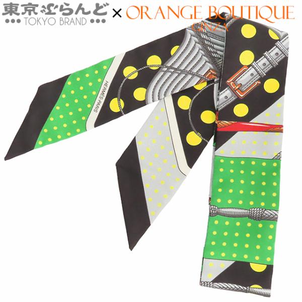 エルメス HERMES ツイリー 062676S ノワールxヴェールxジョーヌ シルク Clic Clac a Pois クリック クラック ドット スカーフ レディース 101826518