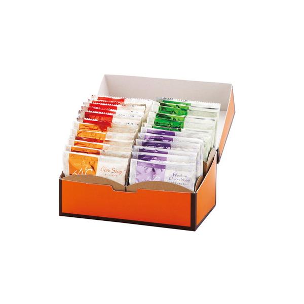 ■(コーンスープ17g・中華わかめスープ3g・洋風オニオンスープ7g・欧風野菜スープ10g)各6  【乳成分・小麦】 ■箱サイズ:120×210×120mm【用途】引出物 結婚祝 出産祝 仏事 快気 新築 記念 贈答 お返し お祝い 香典返...