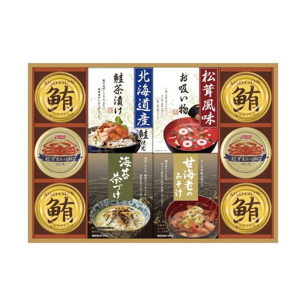 北海道産鮭のお茶漬け・松茸風味のお吸い物と、濃厚な旨みの海老味噌汁などの詰め合わせです。■甘海老のみそ汁(7.5g×3袋)・永谷園松茸風味お吸い物(2.3g×4袋)・北海道産鮭茶漬け(4g×3袋)・丸美屋海苔茶漬け(6g×4袋)各1箱・紅ず...