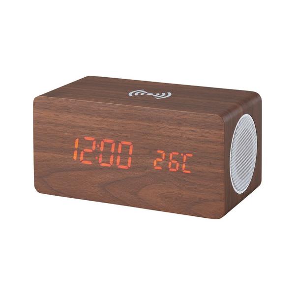 Qi対応のスマートフォンを置くだけで充電できるワイヤレス充電機能付の多機能時計です。時計の表示は常時点灯の他、音・振動センサーで必要な時だけ点灯するように設定する事も可能です。○ワイヤレススピーカー○ワイヤレス充電○時計○アラーム○カレンダ...