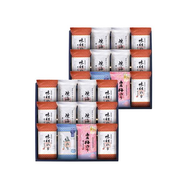 最高の食べ比べ海苔紀州南高梅の薫りと海苔そのものの風味の「南高梅のり」と、海苔そのものの素材を精一杯活かすために職人達が真剣勝負で仕上げた「有明海産塩のり」などを詰合せました。■味付けのり(8切6枚)×12・有明海産塩のり(8切6枚)×2・...