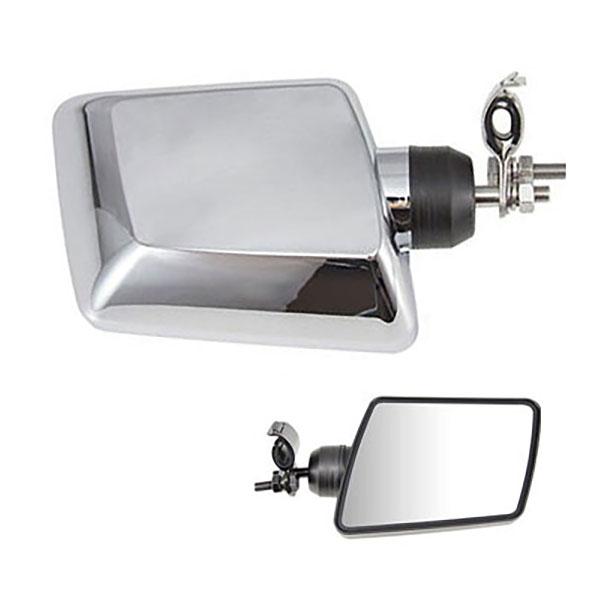 バックショットミラーにVer.1S登場！！距離感がつかみやすく眩しさを軽減する防眩平面レンズを採用！！純正ミラーだけではとらえきれない死角をフォローします。金属部分は、サビに強いステンレスパーツを使用。19〜27ｍｍΦの純正ミラーステーに適...