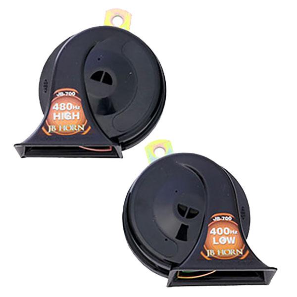 ■JB HORN■仕上げ：ブラック■サイズ：縦126mm×横110mm×厚み90mm■電圧 DC-24v■周波数 480Hz/400Hz■最大音圧　115db(2m距離)■メーカー：日本ボディーパーツ■車検対応　1年保証【2017年3月登録...