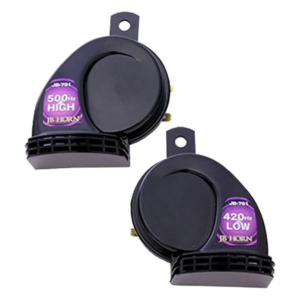 ■JB HORN■仕上げ：ブラック■サイズ：縦124mm×横98mm×厚み83mm■電圧 DC-24v■周波数 500Hz/420Hz■最大音圧　116db(2m距離)■メーカー：日本ボディーパーツ■車検対応　1年保証【2017年3月登録】...