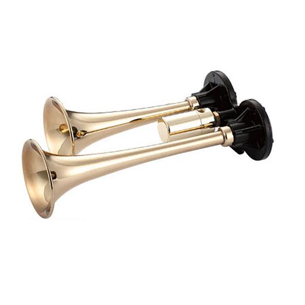 ヤンキーホーンのもう一つのスタンダード、N型。誕生期そのままの造型を保ちつつ、日々進化を重ねる銘機■N型ヤンキー　真鍮■長さ 300mm■電圧 DC-24V■カラー 真鍮■重量　1100g■サウンドレベル　高音■マグネットスイッチ消費電流　2A