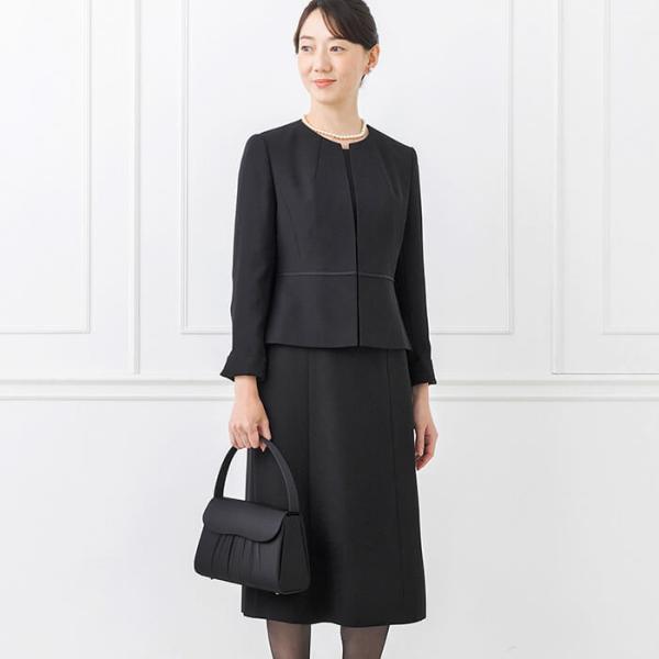 【SOIR BENIR】洗える｜ノーカラージャケットのアンサンブル 1503480-00