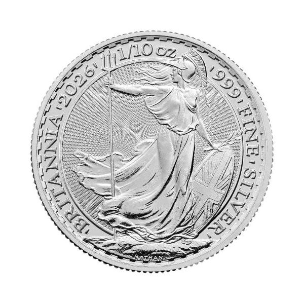 2026年『ブリタニア銀貨 1/10オンス クリアケース付き』純銀 コイン 英国王立造幣局（ロイヤルミント）発行 3.11gの純銀 品位:99.9％ シルバー 銀 《安心の本物保証》【新品未使用】※年度は選べません。【商品詳細】商品名 ブリ...
