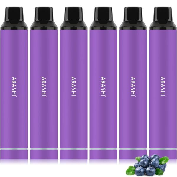 ・ARASHI使い捨てシーシャ、ガンガン吸える15000回、大満足のチルタイムが続きます♪・リキッド補充不要、メンテナンス不要、吸うだけで起動する初心者にも簡単に使えるVAPE。簡単にシーシャタイム！【ブルーベリー】・メンソールとブルーベリ...