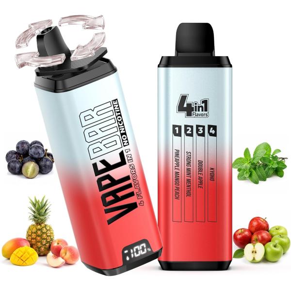 【4 Flavors in 1】複合フレーバーを1台に搭載した4in1VAPE。マウスピースを持ち上げて回転させるだけでお好みのフレーバーへスムーズに切り替えられます。気分に合わせて自由に選べるため、飽きにくく1台で様々なフレーバーを手軽に...