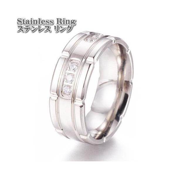 【Stainless Ring】ステンレスリングCZ（キュービックジルコニア）が輝くステンレスリングのシルバーカラーキュービックジルコニアが輝くワイドなデザインなのでボリューム感があります。プレゼントにも自分用にもお勧めです。☆☆☆☆☆☆ ...