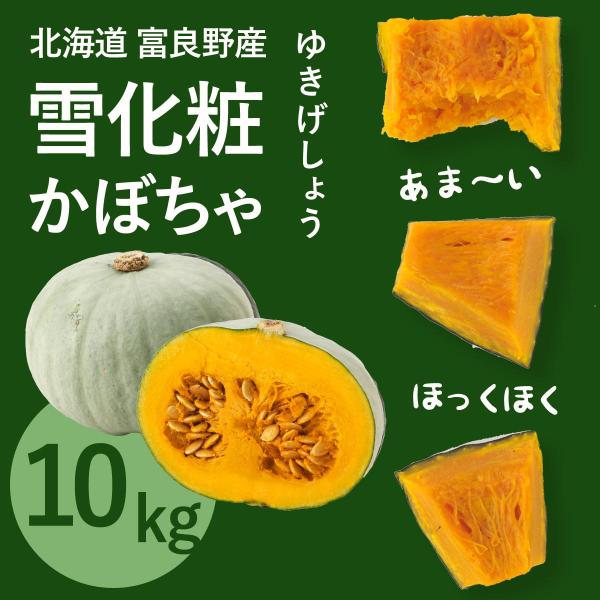 【発売日：2025年10月20日】高い糖度と風味を追求した高品質で希少なかぼちゃ「雪化粧」。デンプン質が高いのでホックホクの食感が楽しめます。商 品 名：富良野産 かぼちゃ雪化粧内 容 量：10kg（4〜6玉入）※玉数のご指定はできません産...