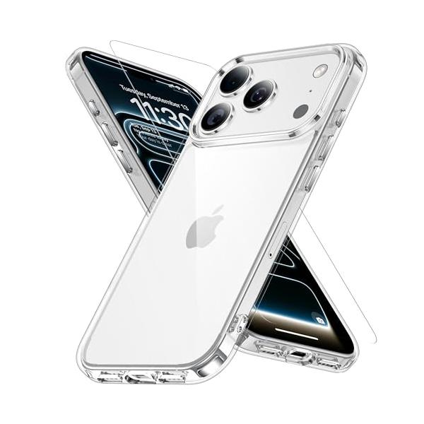 対応機種iphone17 pro専用ケース。6.3インチ・3眼レフガラスフイルム保護付き?ストラップホール付き。驚きの透明度透き通った高い透明度を誇り、iPhone 17pro本来の美しいデザインとカラーをそのままに楽しめます。黄変に強い素...