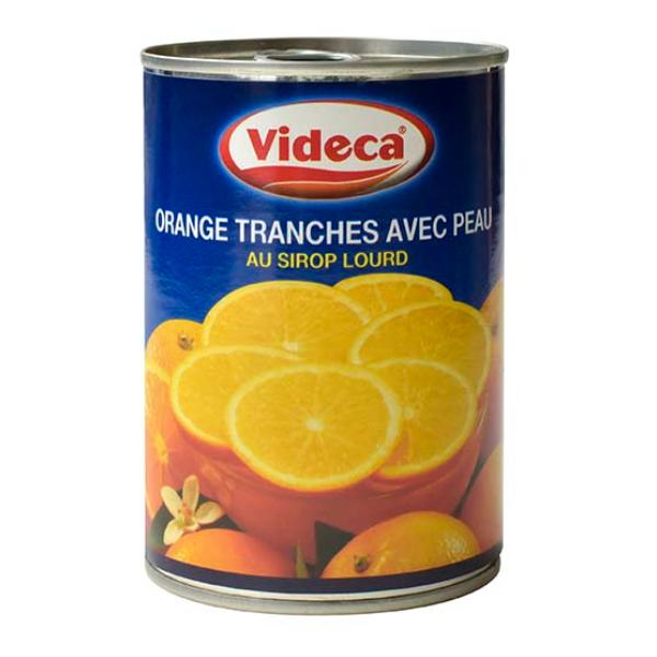 缶入 固形量225g皮付輪切りオレンジのシロップ漬けです。