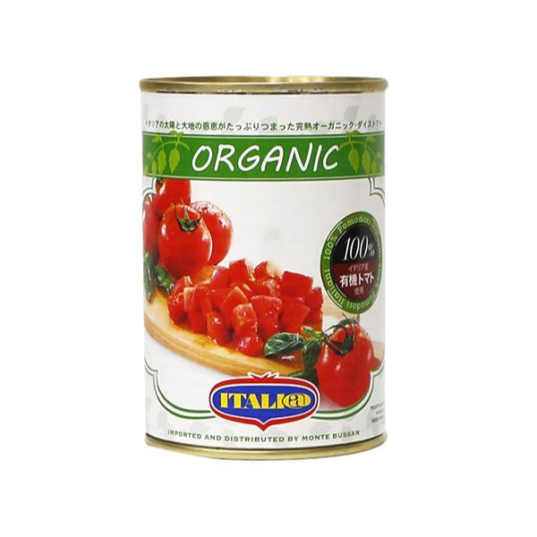 缶入　固形量240gイタリアの太陽と大地の恩恵がたっぷりつまった完熟オーガニック・ダイストマト。