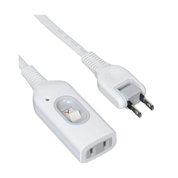 中間スイッチ付きで機器のON・OFFができ、お手持ちのスイッチなしのタップもスイッチ付きにできます。通電確認ランプ付きなので、一目で使用状況が確認できます。恐ろしいコンセント火災を予防する、絶縁キャップ付きスイングプラグです。定格容量：15...