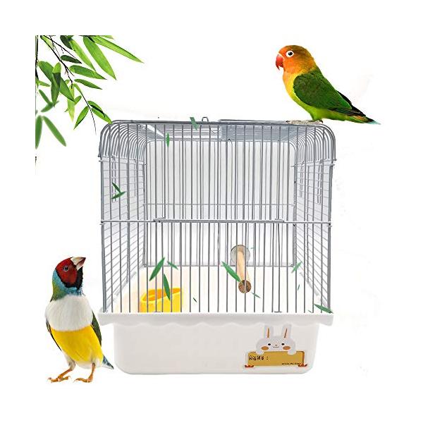 対象：手乗り、十姉妹、文鳥、セキセイインコ、ボタンインコ、コザクラインコなど小鳥　　セット内容：バードケージ本体、とまり木、餌入れ、ナスカン、名前シール多くの購入者声からホワイト新発売！快適ハードキャリーでおでかけしよう！直径15mm止まり...