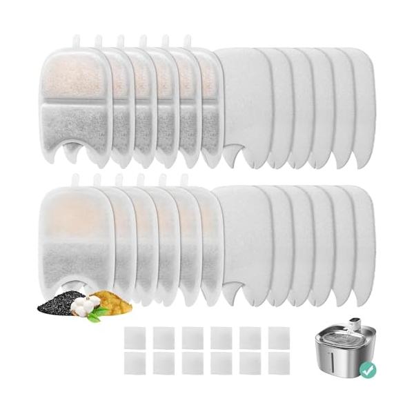 【互換性】この猫給水器フィルター交換部品は Feelneedy YPD-C004P、YPD-C004PB、YPD-C004S、FS10Pro ワイヤレスペット自動給水器と互換性がある。あなたの猫と犬に水をたくさん飲むように励まして、そしてあ...