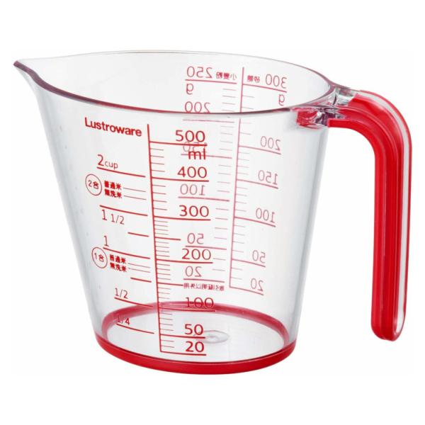 広口なのでで中身を混ぜやすいです。底とハンドル部は滑りにくくなっています。注ぎ口側には上から見える目安メモリ付。熱湯も入れられる耐熱仕様です。食洗機の使用が可能です。■製品スペックサイズ：約16.5×9.7×10.8cm容量：500ml材質...