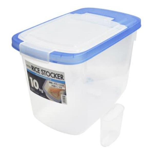 キャスター付の便利なライスストッカーです。シンクの下や棚の下から引き出せます。目盛り付きの計量カップ付きです。■製品スペックサイズ：22×37.5×27cm容量：13.5L(10kg)材質：ポリプロピレン、ABS樹脂日本製