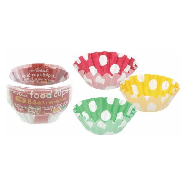 3色アソートのおかずカップ小です。お弁当をにぎやかに引き立たせます。電子レンジの使用ができます。■製品スペックサイズ：約8×8×4.8cm入り数：84枚材質：ポリエチレンテレフタレート中国製＜おすすめポイント＞使い捨て お弁当カップ おかず...