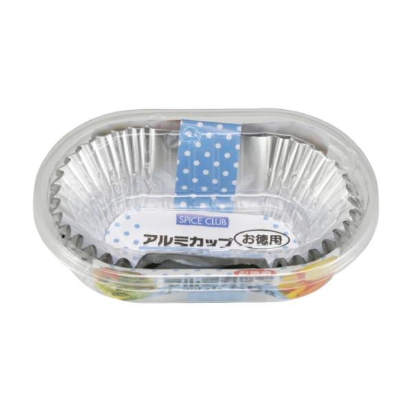 お徳用アルミカップ小判(小)。※電子レンジの使用はできません。■製品スペックサイズ：約9.5×5.5×3cm(横幅×奥行×高さ)入数：66個材質：アルミ箔原産国：中国＜おすすめポイント＞おかず入れ 弁当カップ カップ お弁当 シンプル 楕円