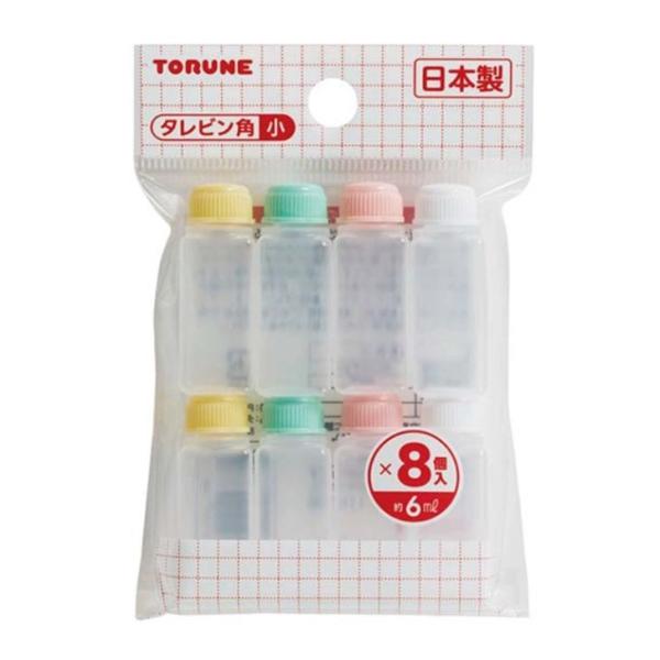 ■商品特徴・お弁当用の調味料容器8個セット。・※電子レンジはご使用いただけません。■製品スペックサイズ：約4×1.5×1.5cm(約6ml)入数：8個材質：ポリエチレン製造：日本＜おすすめポイント＞ソース容器 醤油容器 調味料容器 お弁当 ...