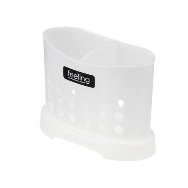 清潔感があるパールホワイトの水切りスタンド。■製品スペックサイズ：約16×8.4×12cm(横幅×奥行×高さ)材質：ポリプロピレン製造：日本＜おすすめポイント＞スプーン フォーク 箸 はし ホワイト 白