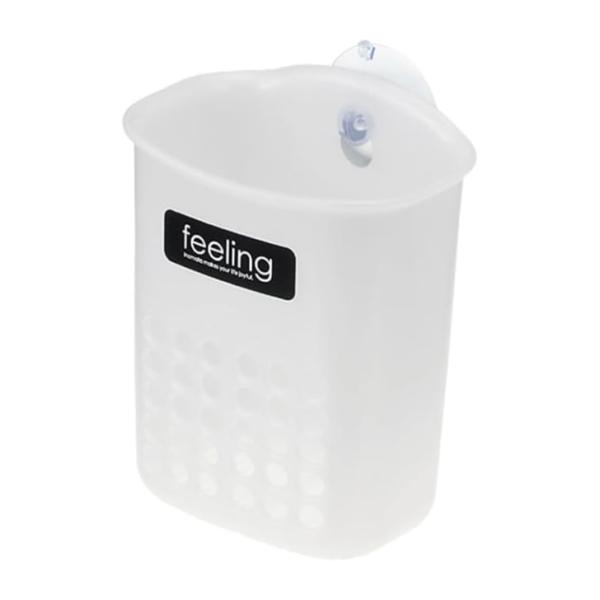 清潔感があるパールホワイトの水切りポケット。■製品スペックサイズ：約9.9×7.7×13.1cm(横幅×奥行×高さ)材質：ポリプロピレン、塩化ビニール樹脂製造：日本＜おすすめポイント＞スプーン フォーク 箸 はし ホワイト 白