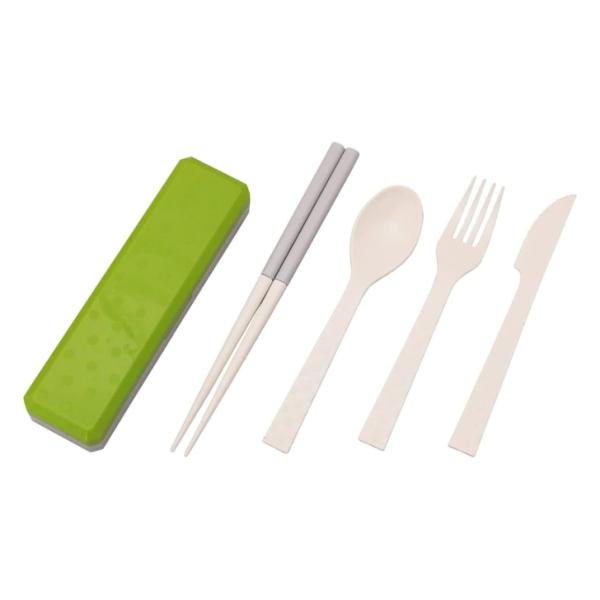 プラスチック製のスプーン・フォーク・ナイフ・お箸をコンパクトにまとめたカトラリーセットです。コンパクトサイズなので携帯に便利です。お箸は差し込み式でジョイント部分もしっかりしていて使いやすいです。中身をケースにしっかり固定できるので持ち運ぶ...