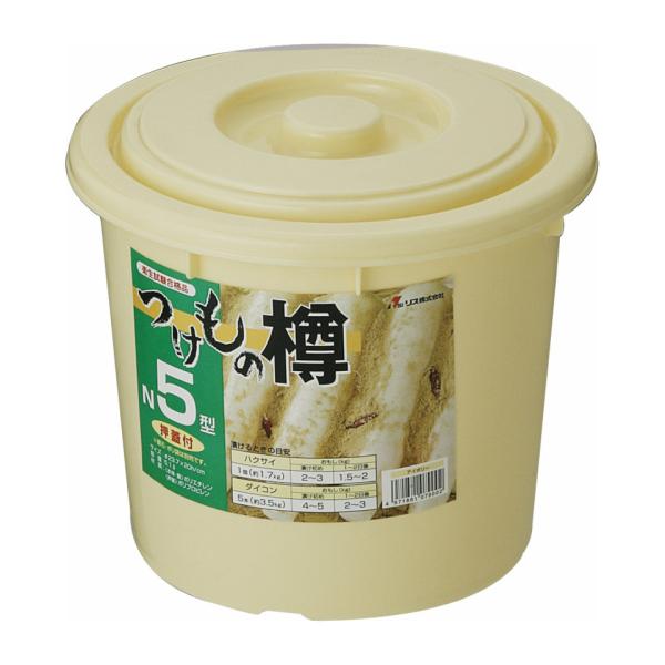 ●本格的な漬物が漬けられるつけもの樽。●ご家庭から業務用まで対応できます。＜材質＞本体、フタ/ポリエチレン押しフタ/ポリプロピレン＜サイズ＞約237×237×200mm＜重さ＞約379g＜原産国＞日本