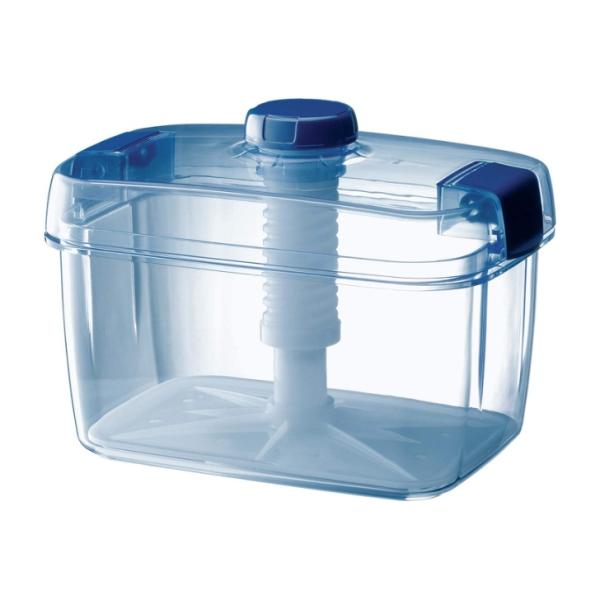 ハンドルを回して加圧するタイプの漬け物器です。自宅でおいしい押し漬け物が作れます。容量の目安：きゅうり/11〜15本、なす/9〜12個、大根/1000〜1200g、かぶ/10〜15個。■製品スペックサイズ：約26×17×18.1cm(横幅×...