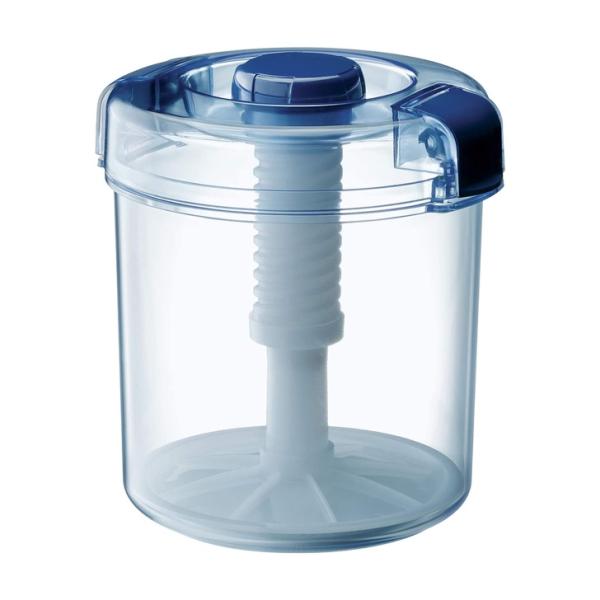 ハンドルを回して加圧するタイプの漬け物器です。自宅でおいしい押し漬け物が作れます。容量の目安：きゅうり/10〜14本、なす/8〜11個、大根/800〜1000g、かぶ/10〜14個。■製品スペックサイズ：約19.1×19.1×20.2cm容...