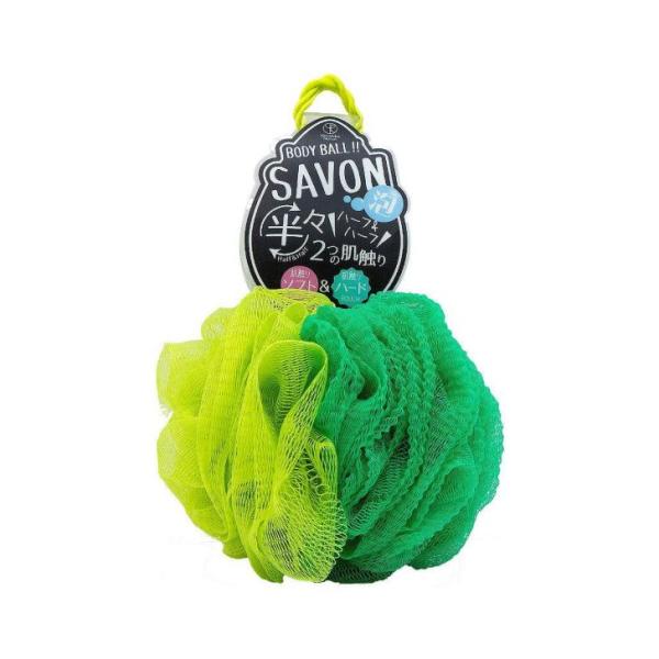 ■特徴2つの肌触りのボディボールです。泡立ちも良くハードとソフトの肌触りで好みに合わせて使えます。使った後は、紐で吊るすと衛生的です。■商品スペックサイズ：約11×11cm素材：ポリエチレン、ポリプロピレン＜おすすめポイント＞バスグッズ お...