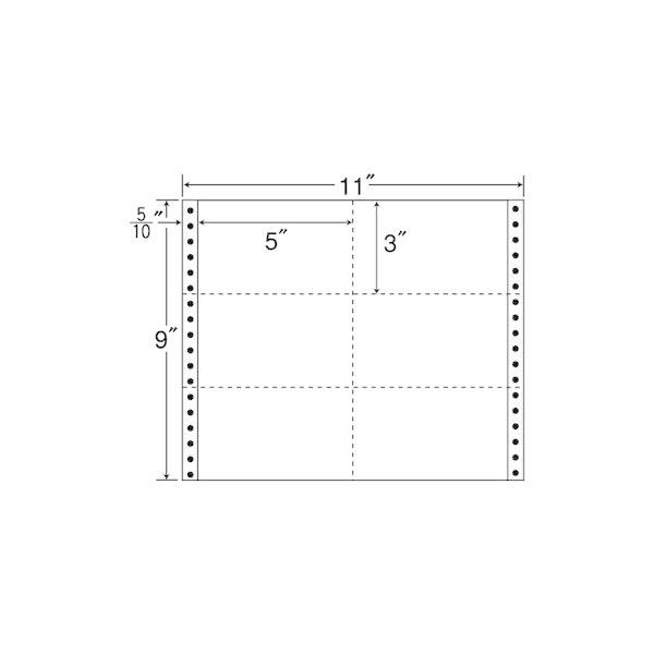 品番: M11R入数: 6ケースセット 3000折 （1ケース 500折×6）シートサイズ: 11" ×9" (279mm×229mm)ラベルサイズ: 5" ×3" (127mm×76mm)面付: タテ　3面ヨコ　2面1シート　6面● ドッ...